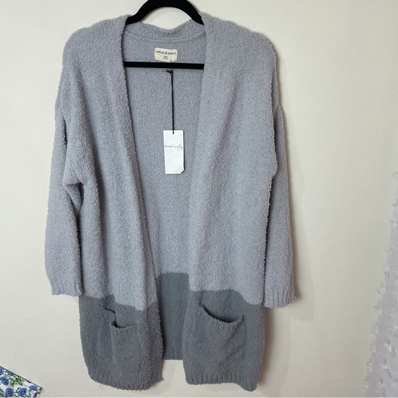 Thread & Supply | Sweaters | Thread Supply Grey Colorblock Chenille ...